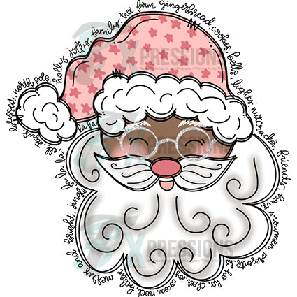 Brown Santa with Christmas Words - Bling3t