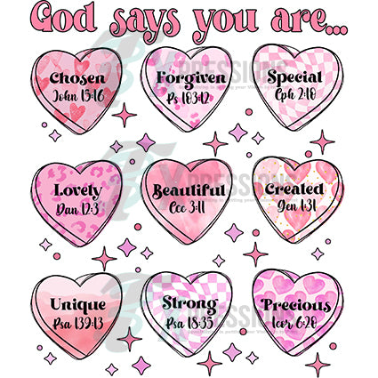 God Says you are conversation hearts - Bling3t