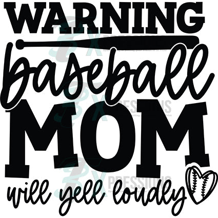 Warning Baseball MOm - Bling3t
