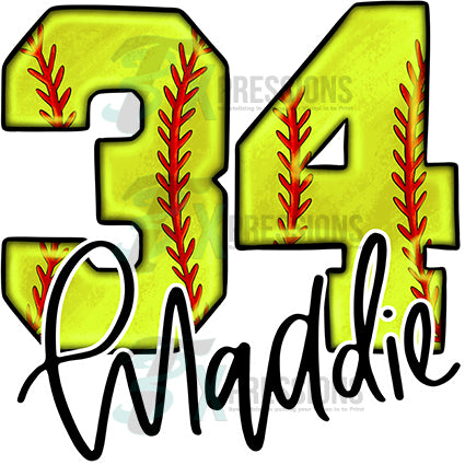 Personalized 3d Softball Letter - Bling3t