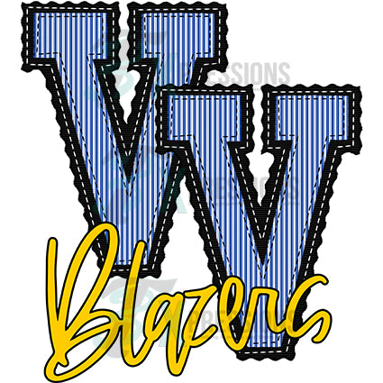 Personalized Seer Sucker letters varsity letter with script - Bling3t