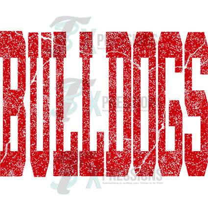 RED DISTRESSED BULLDOGS - Bling3t