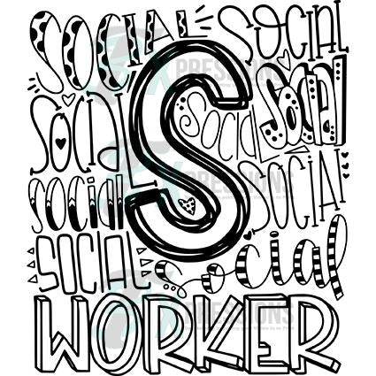 Social Worker Typography - Bling3t