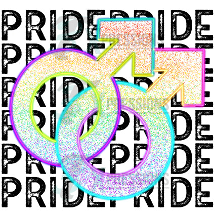 Pride Stacked Male Symbol - Bling3t